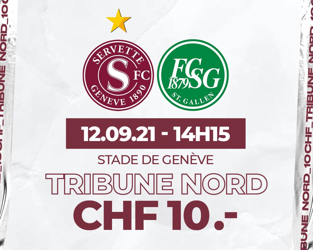 Retour de la Section Grenat : toute la Tribune Nord à 10.- Servette FC